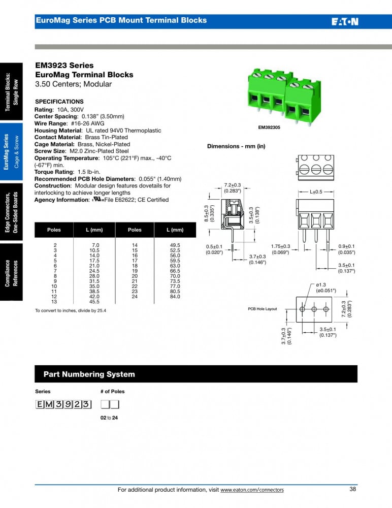 EATON EM3923 series technical document preview