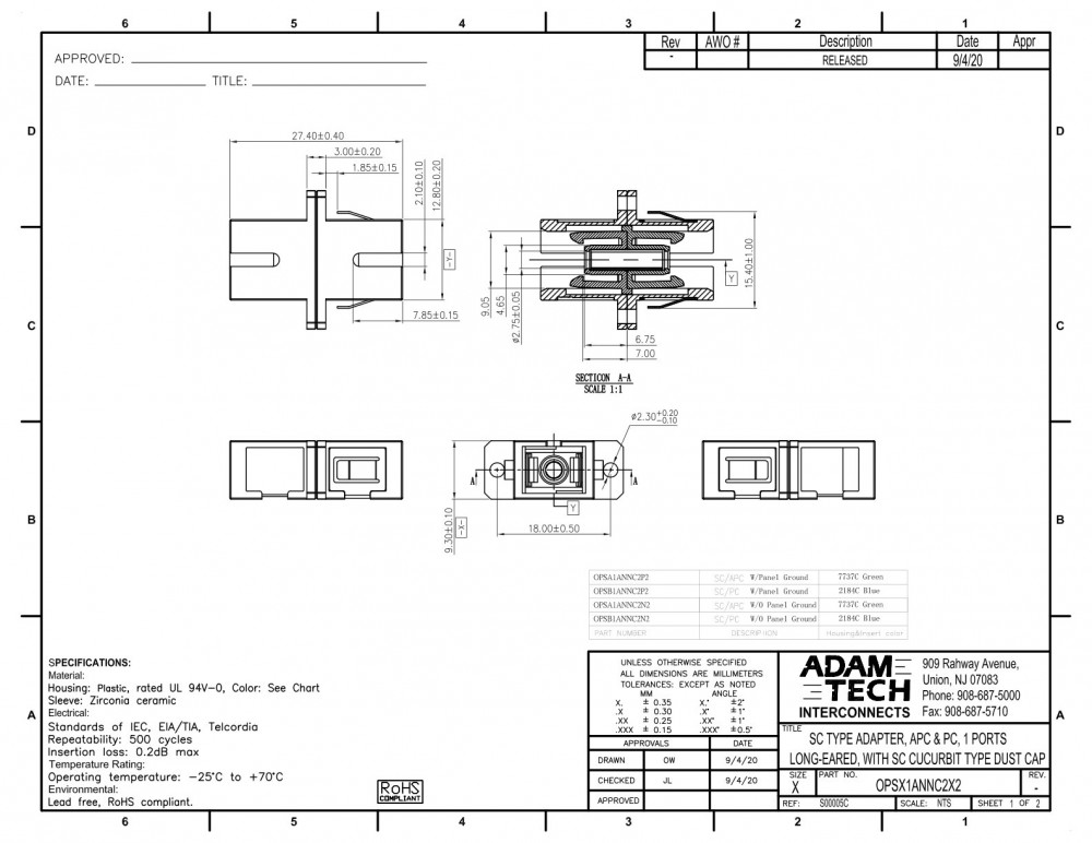Technical document image 1 for OPSX1ANNC2X2