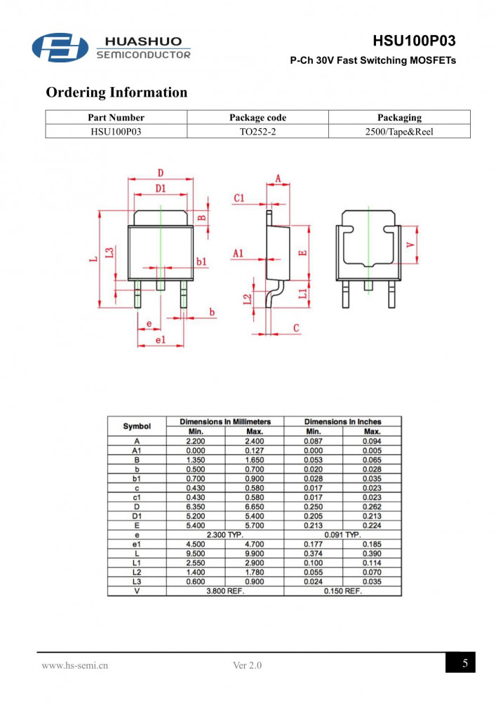 HSU100P03 technical document page 5