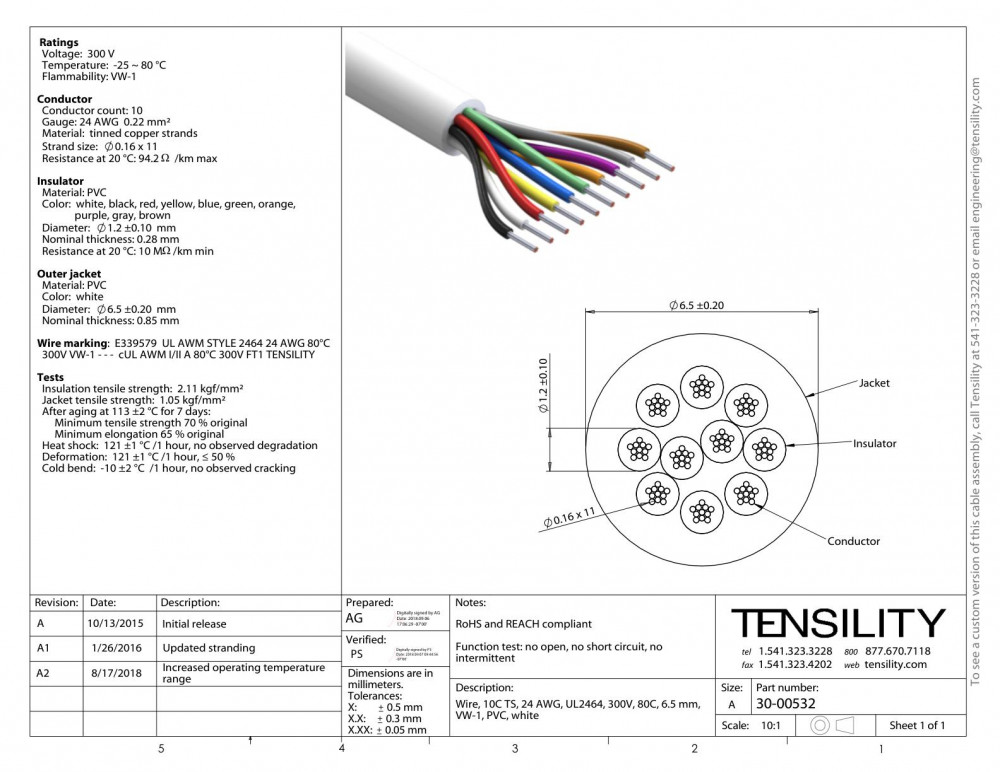 Tensility International 30-00532 product drawing