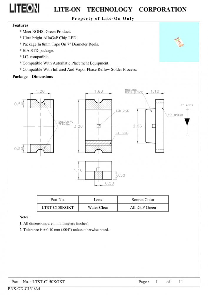 LTST-C150KGKT datasheet page 2