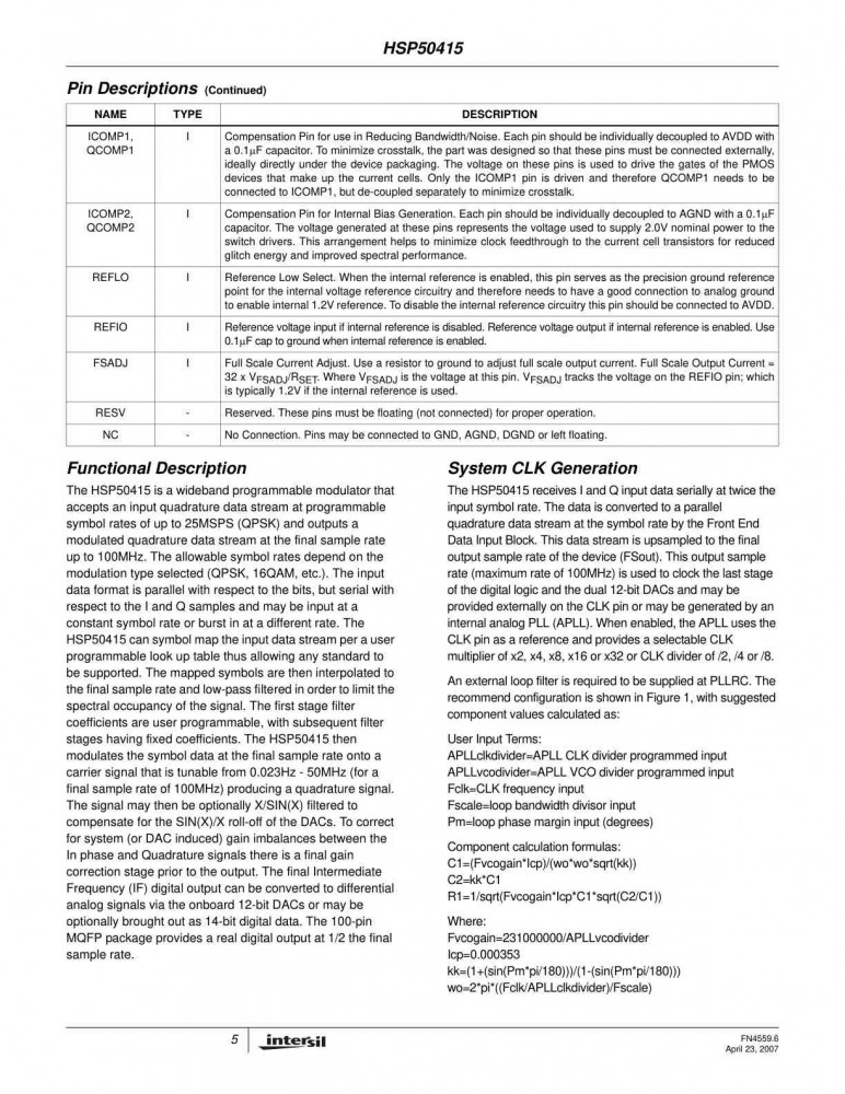 HSP50415 technical document page 5