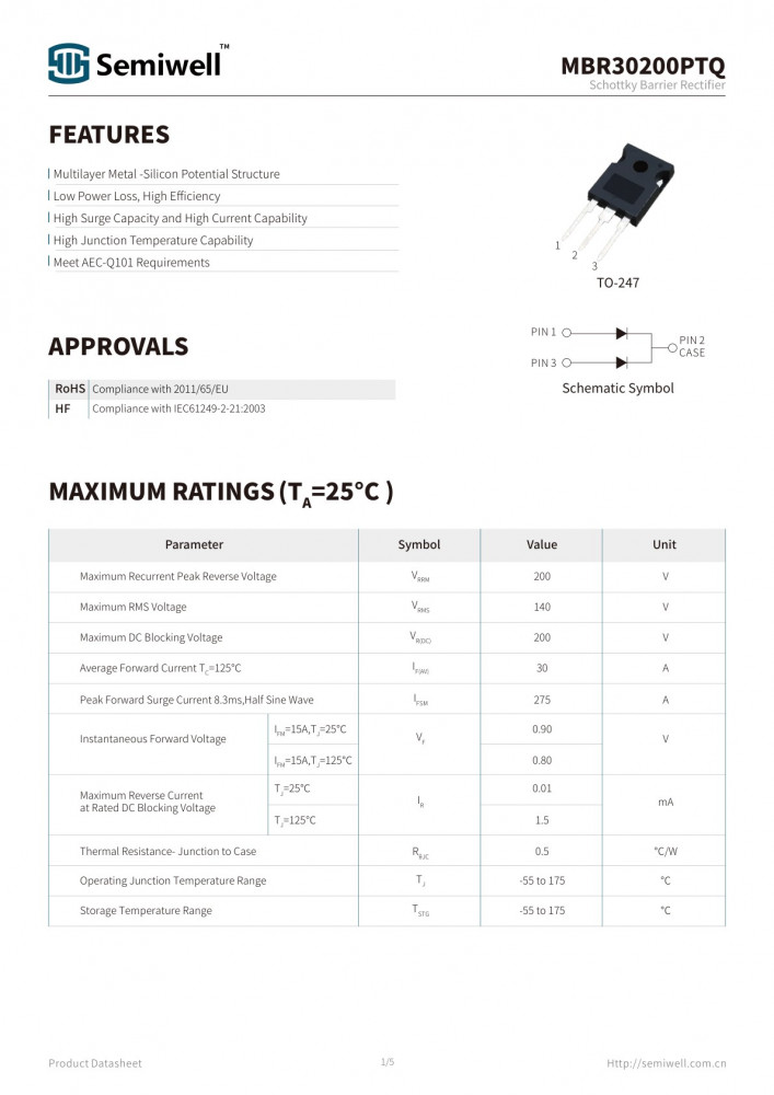 MBR30200PTQ product document page 1