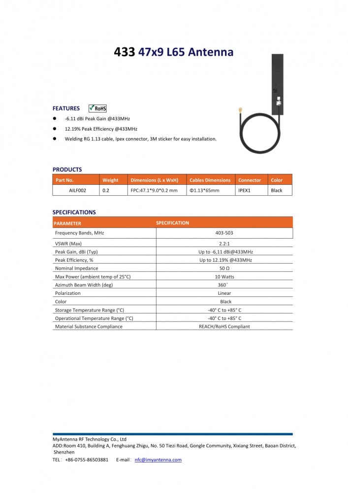 AILF002 datasheet page 1