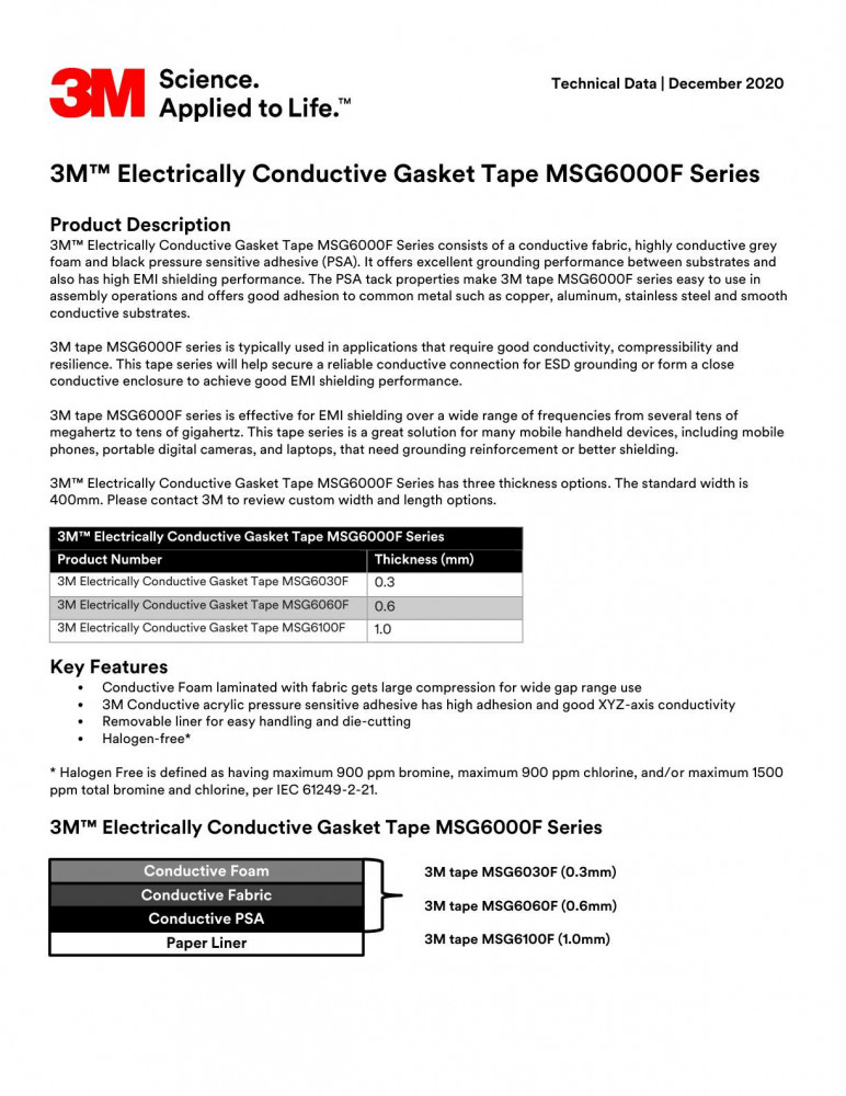 MSG6100F technical document page 1