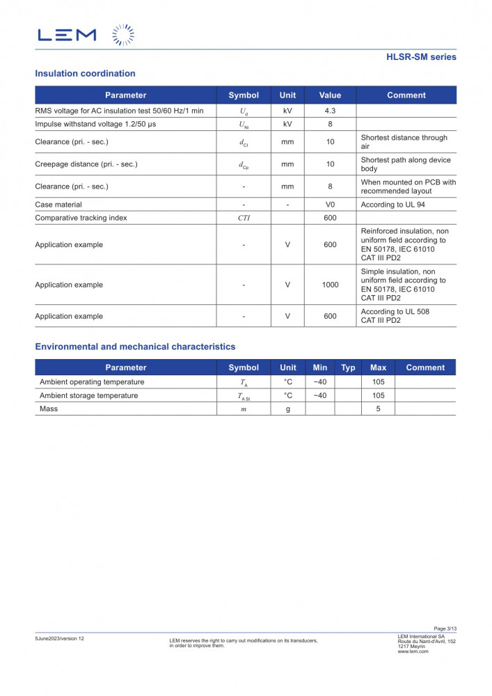 HLSR 32-SM datasheet page 3