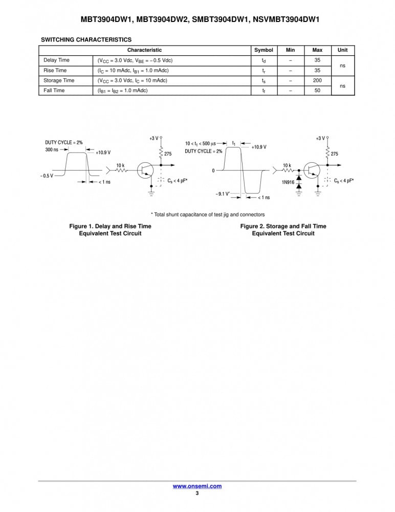 MBT3904DW1T1G datasheet page 3