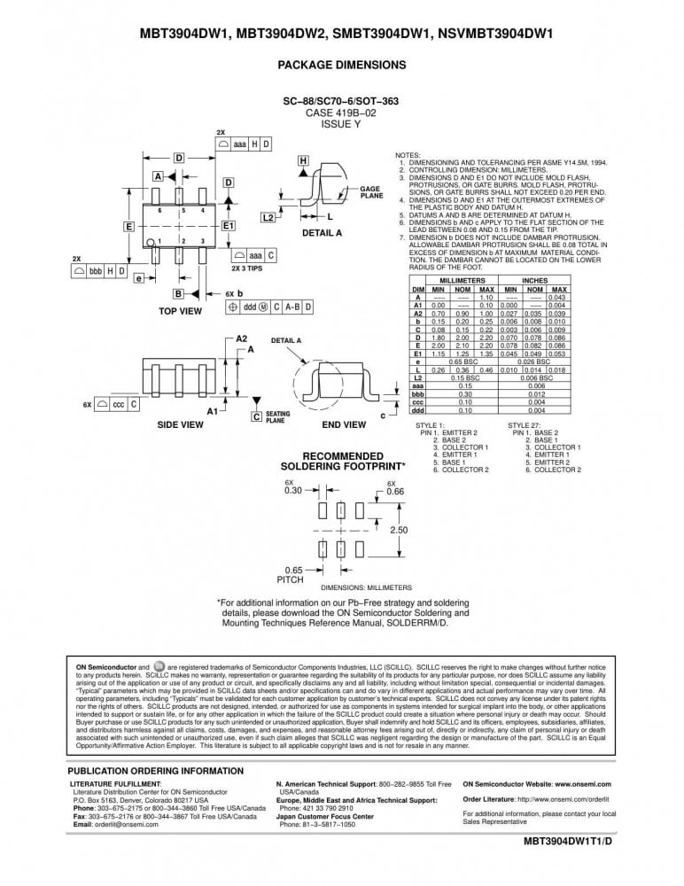 MBT3904DW1T1G datasheet page 8