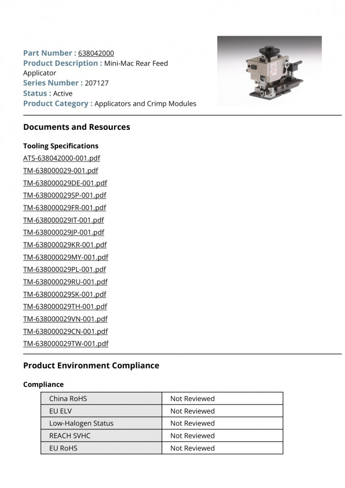 Tooling document preview, page image 1