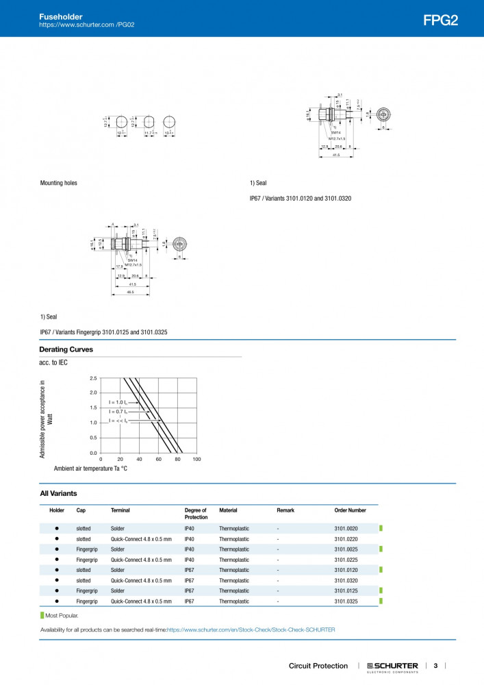 SCHURTER 3101.0220 technical document page 3