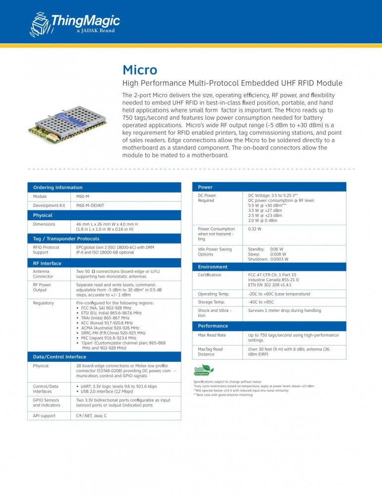 M6E-M-DEVKIT technical document page 1