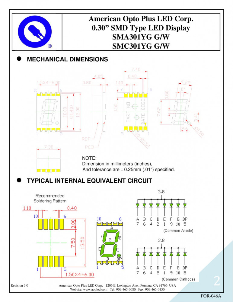 SMC301YG technical document, page 2