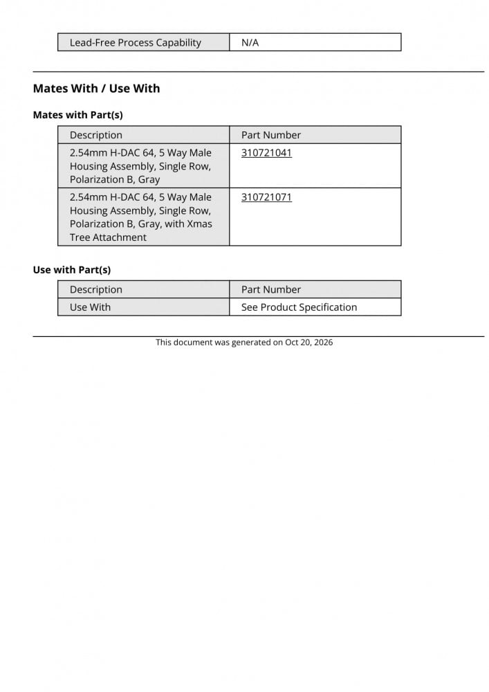 MOLEX 310721011 document image, page 3