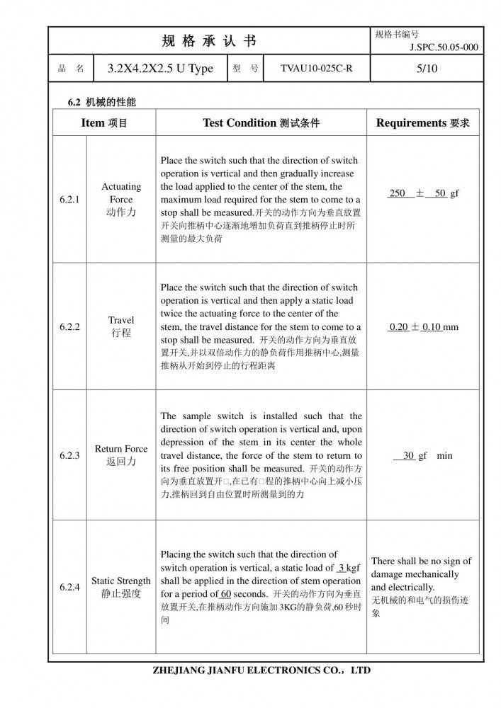 TVAU10-025C-R specification page 6