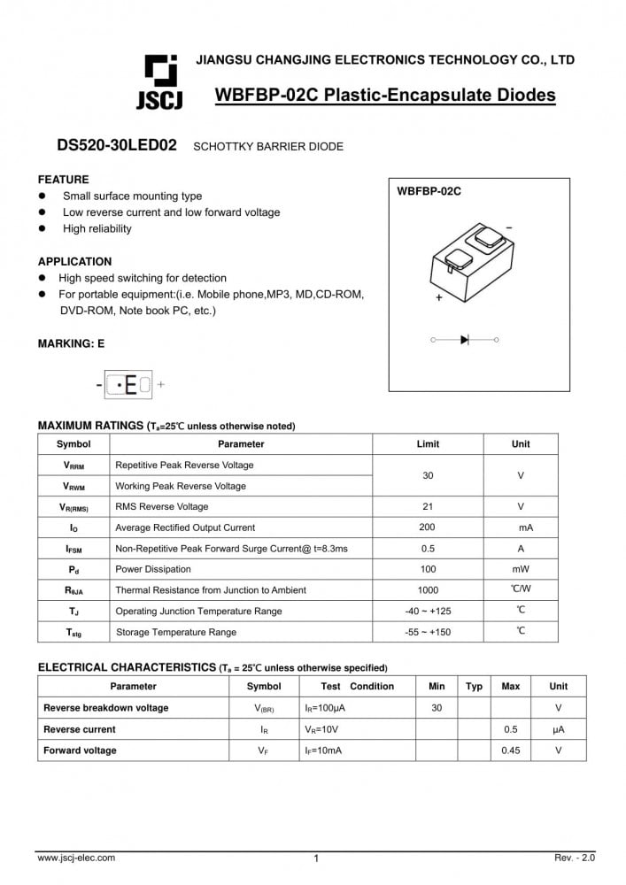 DS520-30LED02 datasheet page 1