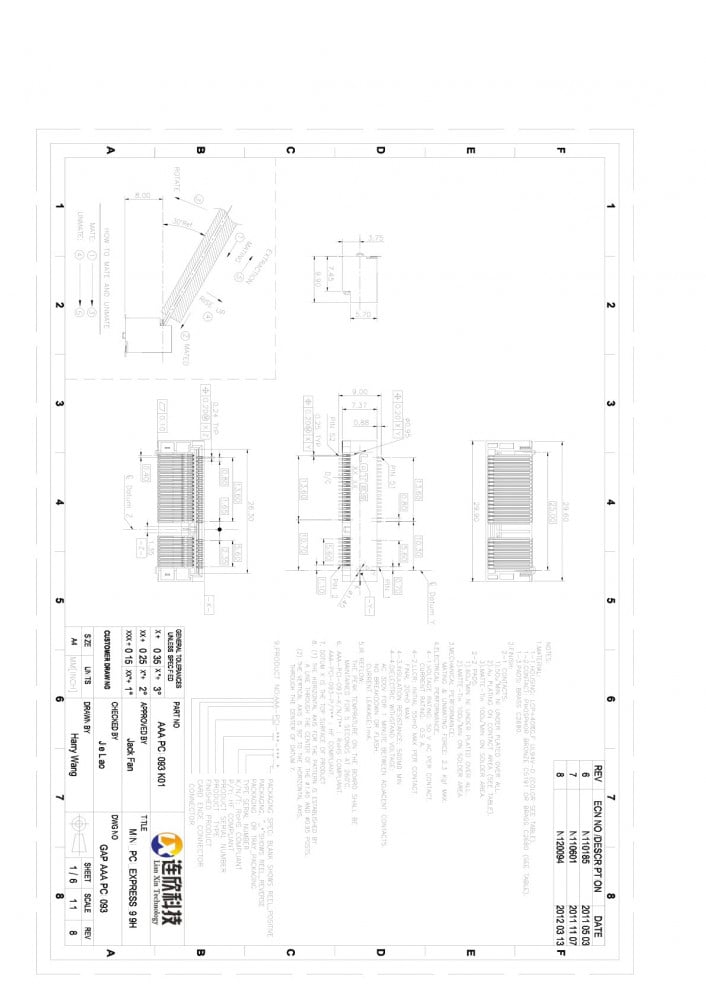 AAA-PCI-093-K01 drawing page 1