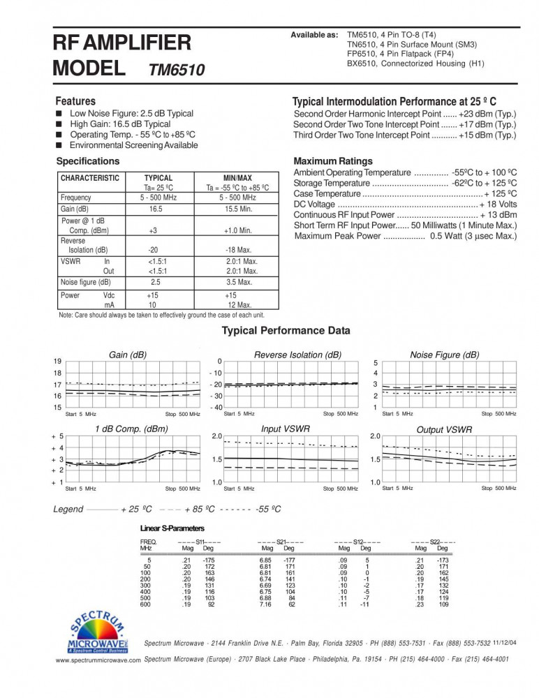 TM6510 technical document page