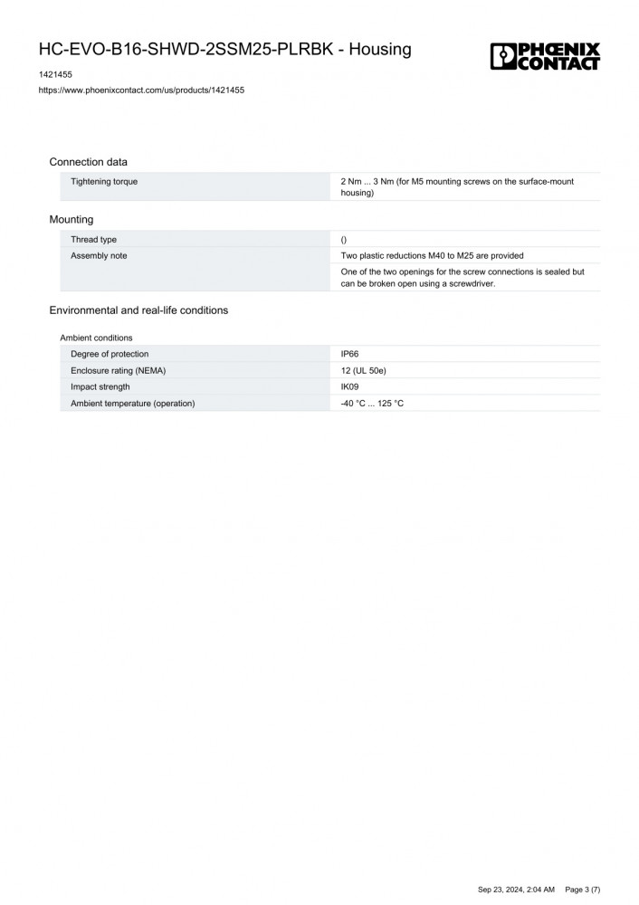 Phoenix Contact 1421455 technical document page 3