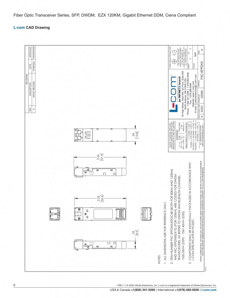 FXC-SFPD22EZX1G-CAN datasheet page 6
