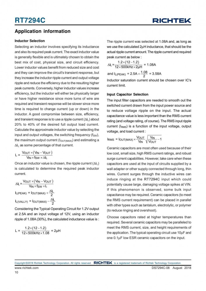 RT7294C technical document page 10