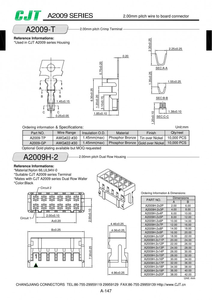 CJT A2009 series technical document page 2