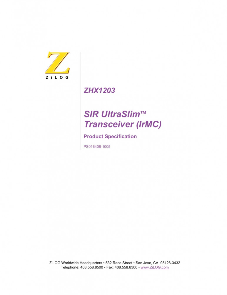 ZHX1203 document page 1