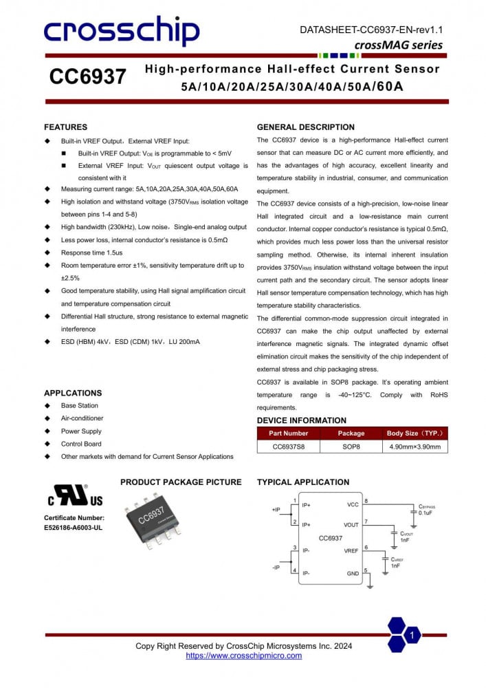 CC6937 datasheet page 1