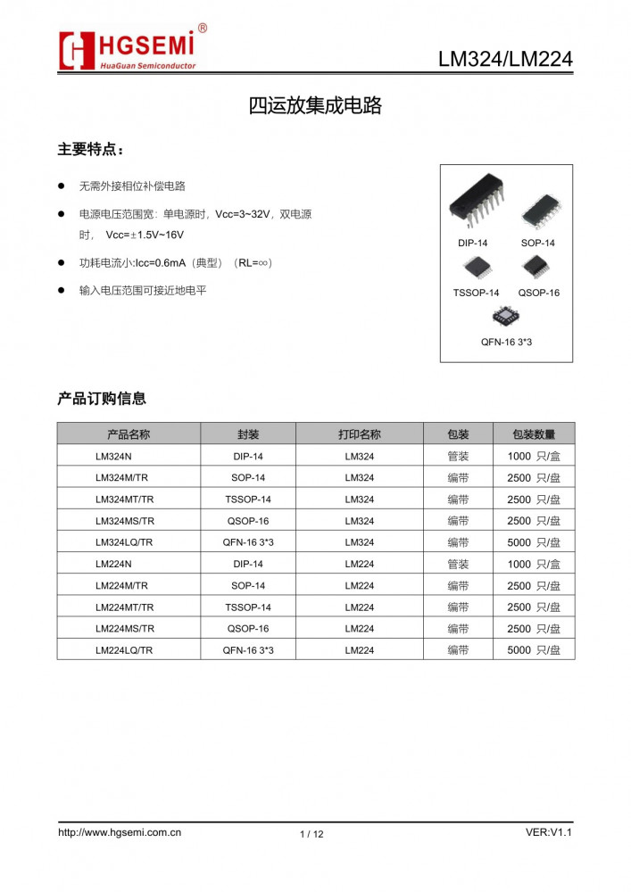 LM324M/TR technical document page 1