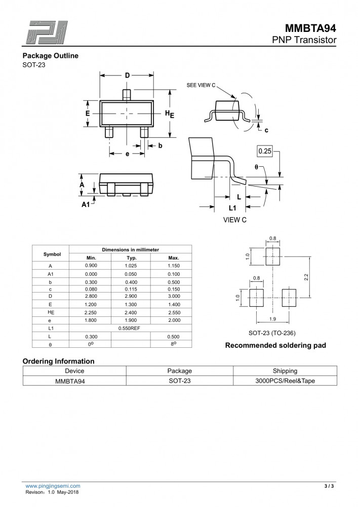 MMBTA94 technical document page 3