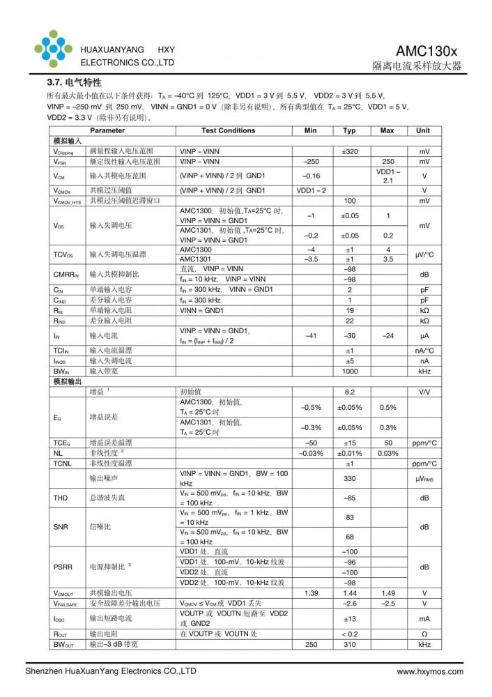 AMC1300DWVR-HXY datasheet page 5