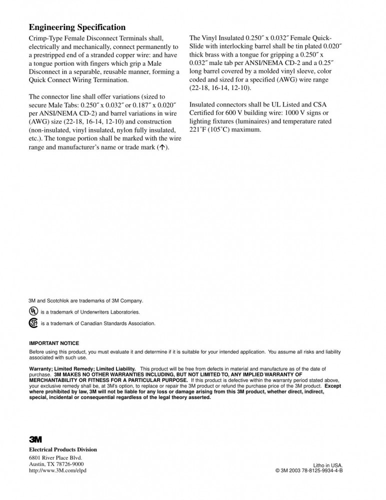 3M MVI10-250DFK technical document page 2
