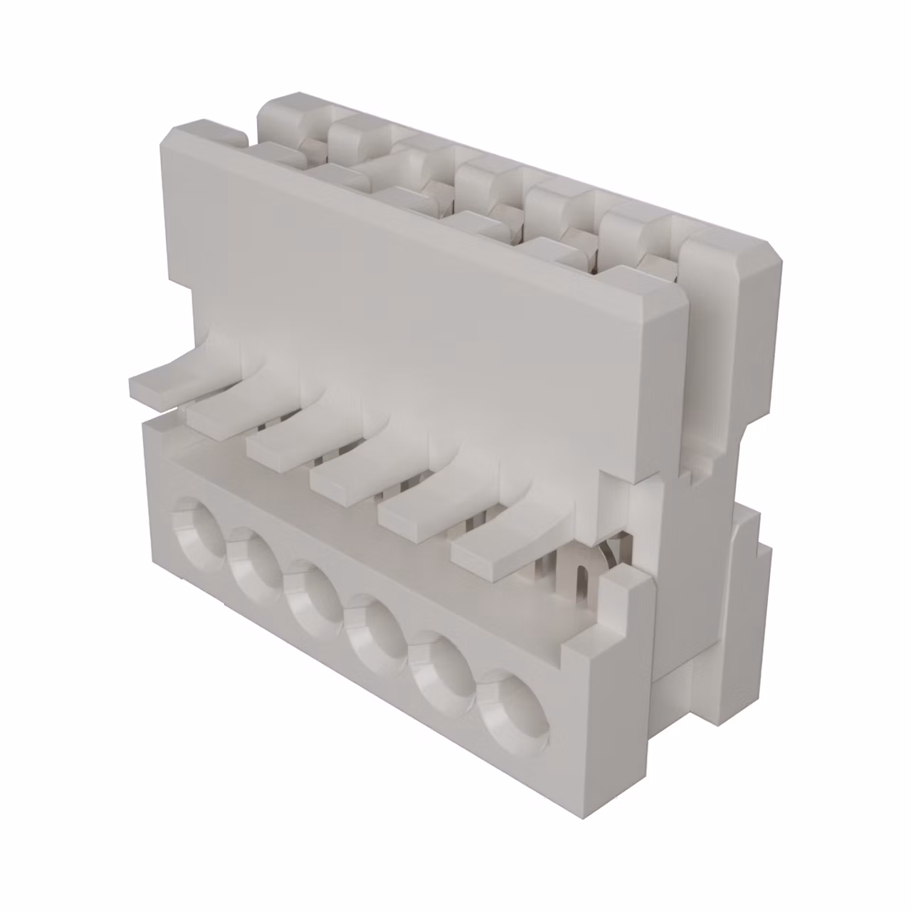 Appli-Mate RAST 2.5 IDT Housing, 2.50mm Pitch, Direct/Indirect, Female, 6 Circuits, All Position Keys Removed, Polarizing Rib Between Circuits 2 and 3 for sale