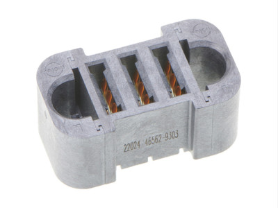 EXTreme Ten60Power Vertical Receptacle with Side Guides, 8 DC Power Circuits, Press Fit Tail