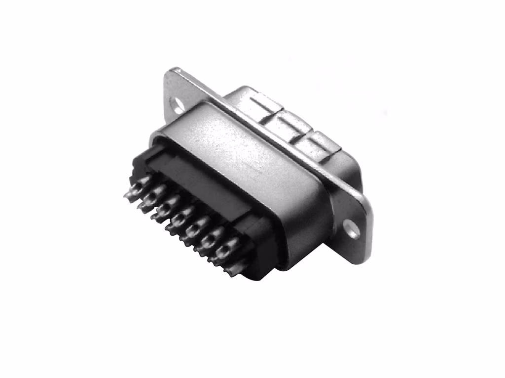 Standard-Density EMI Filtered D-Sub Connector, Female, Straight, PCB Through Hole, 4000pF Pi, Locking Inserts, RoHS, 25 Circuits