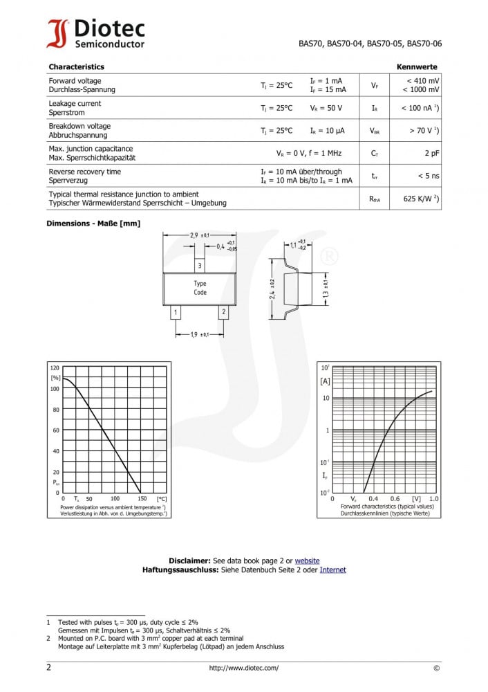 DIOTEC BAS70-05 datasheet page 2