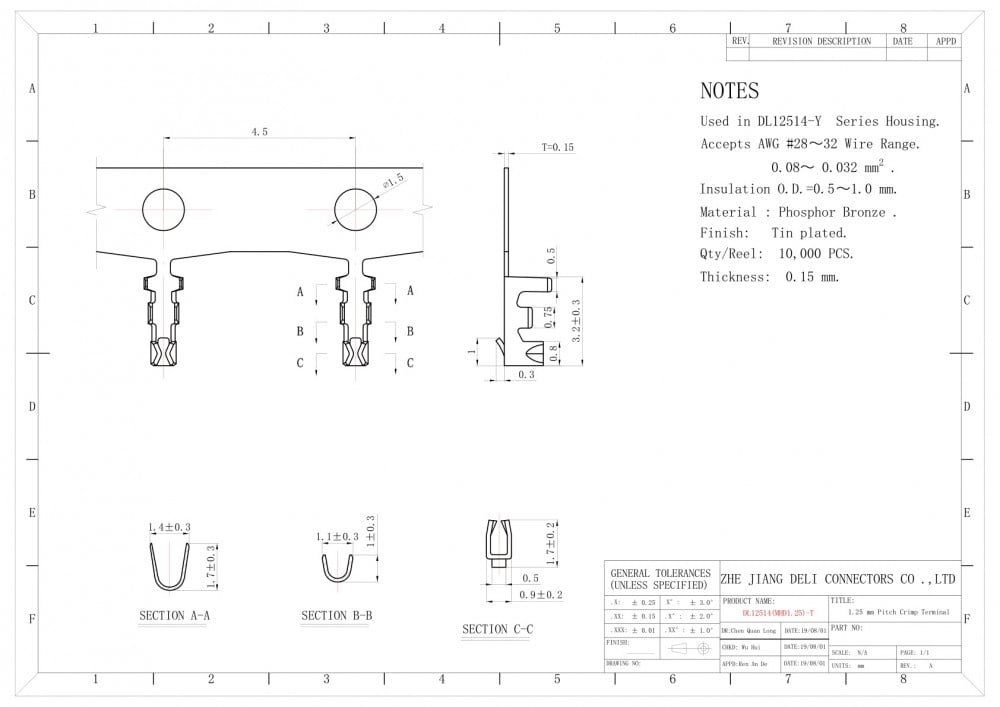 DLL MHD1.25 connector drawing page 3