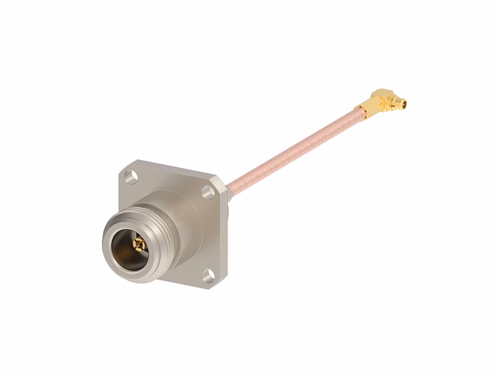 MMCX Straight Plug to SMA Straight Bulkhead Jack on RG-178 Cable, 457.20mm Length, 50 Ohms