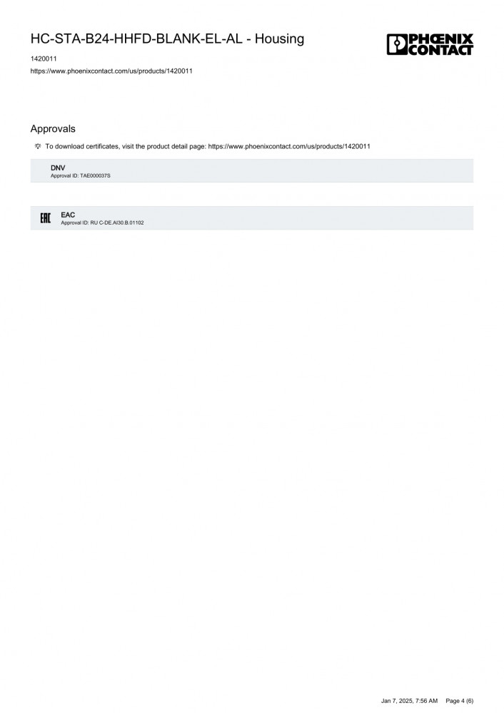 Phoenix Contact 1420011 technical document page 4