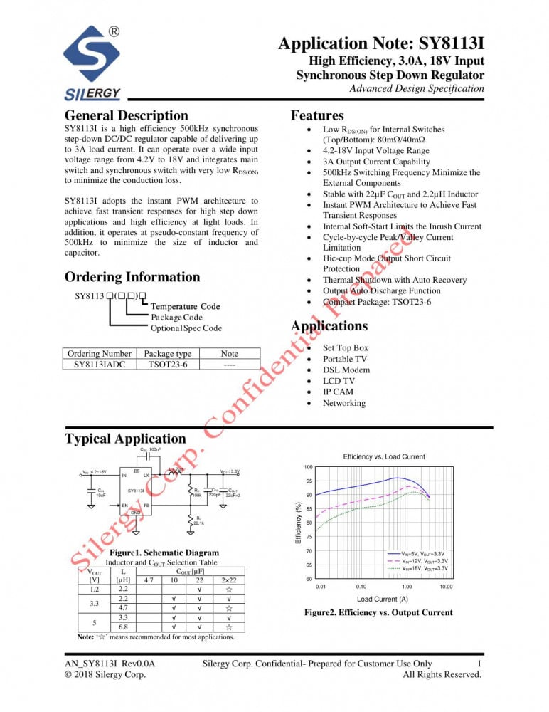 SY8113IADC datasheet page 1