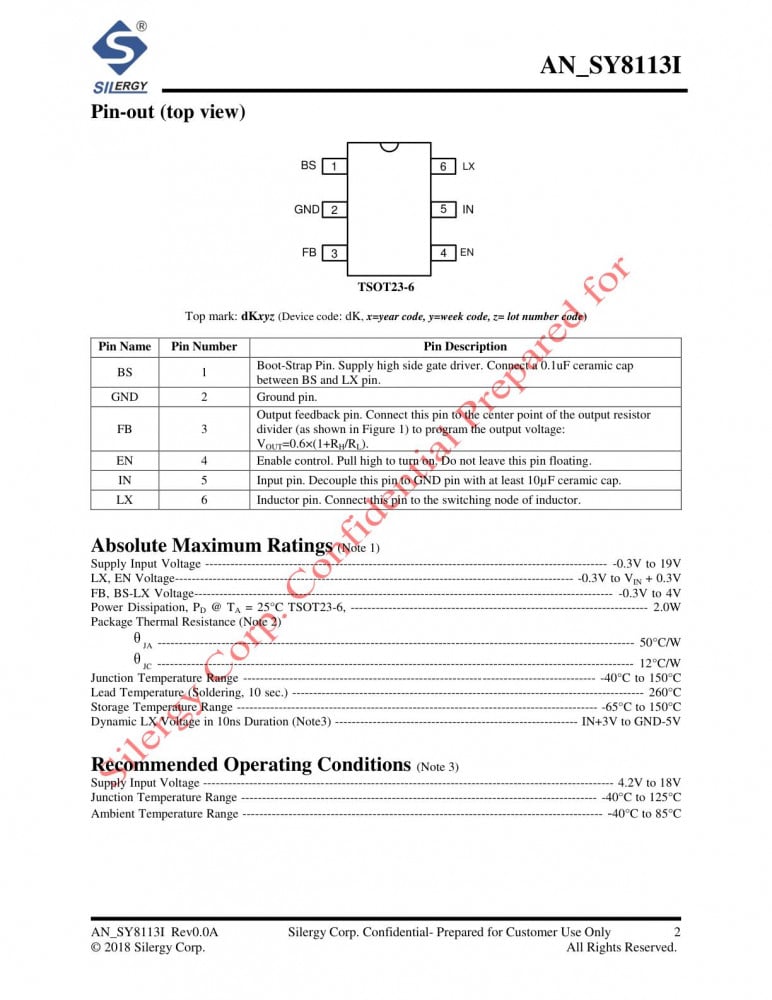 SY8113IADC datasheet page 2