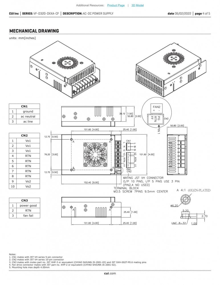 CUI VF-D320-D1224A-CF datasheet page 4