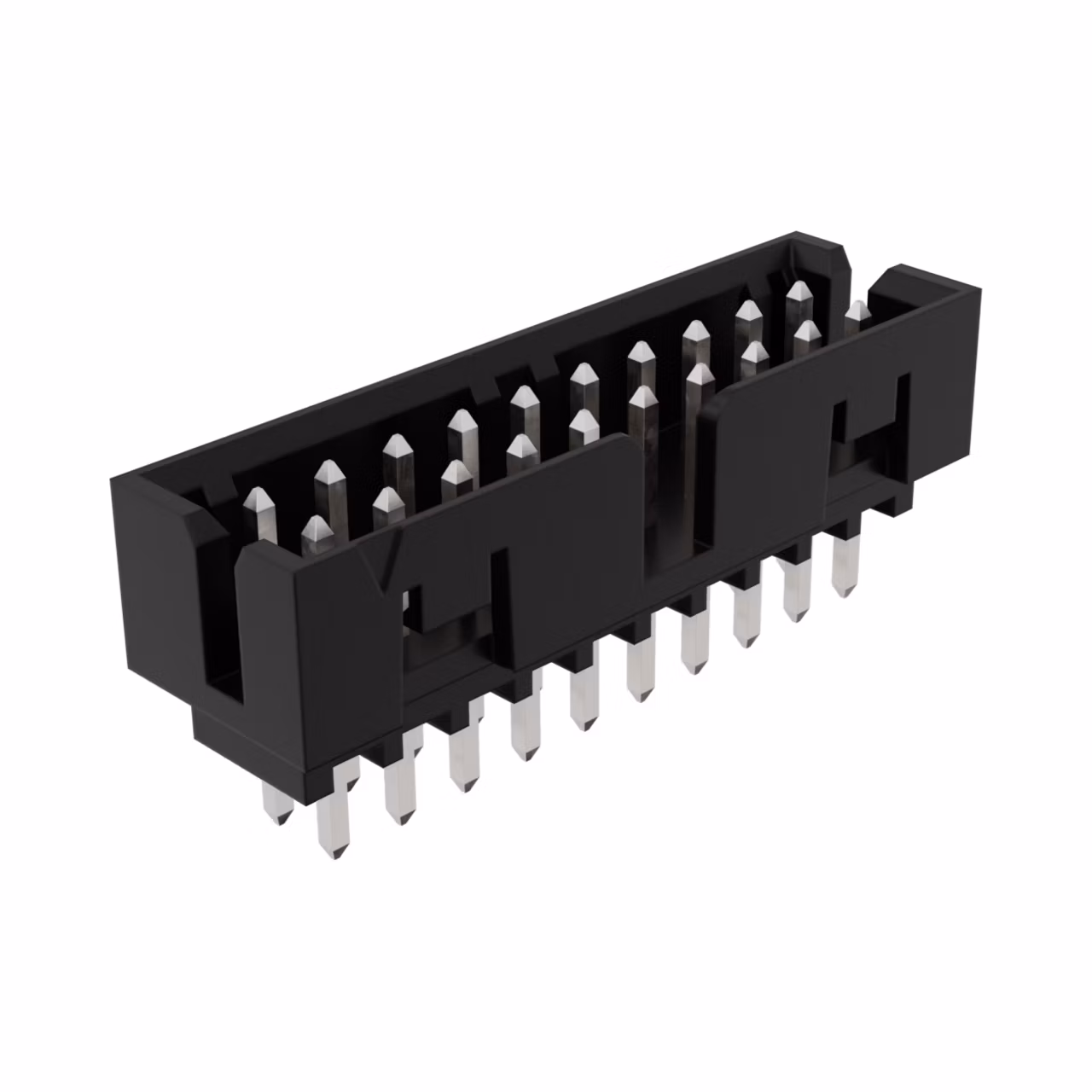 2.00mm Pitch, Milli-Grid PCB Header, Dual Row, Vertical, Through Hole, Shrouded, 20 Circuits, 0.38µm Gold (Au) Plating, 2.50mm Tail Length, Open End Walls, Dual Friction Locks, Center Polarization, Tube