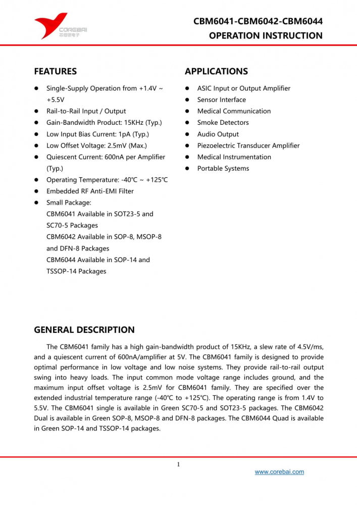 CBM6042AMS8 datasheet page 1