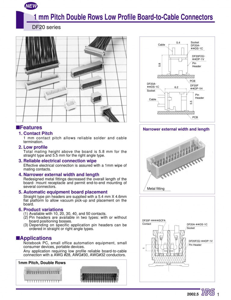 HRS DF20 series document page 1