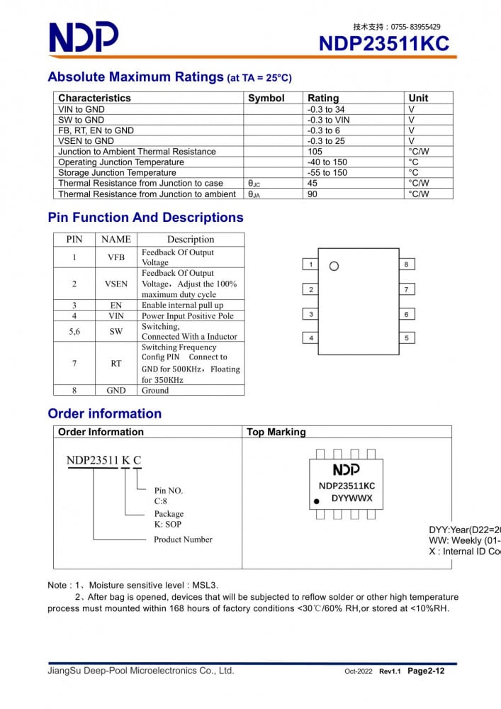 NDP23511KC datasheet page 2