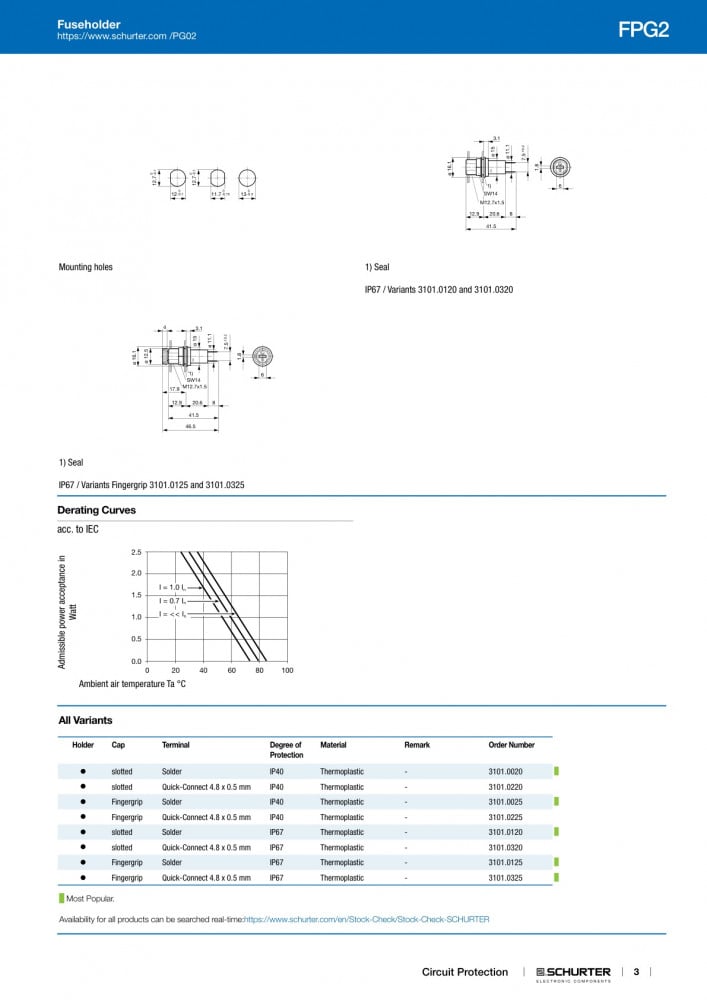 SCHURTER 3101.0320 datasheet page 3
