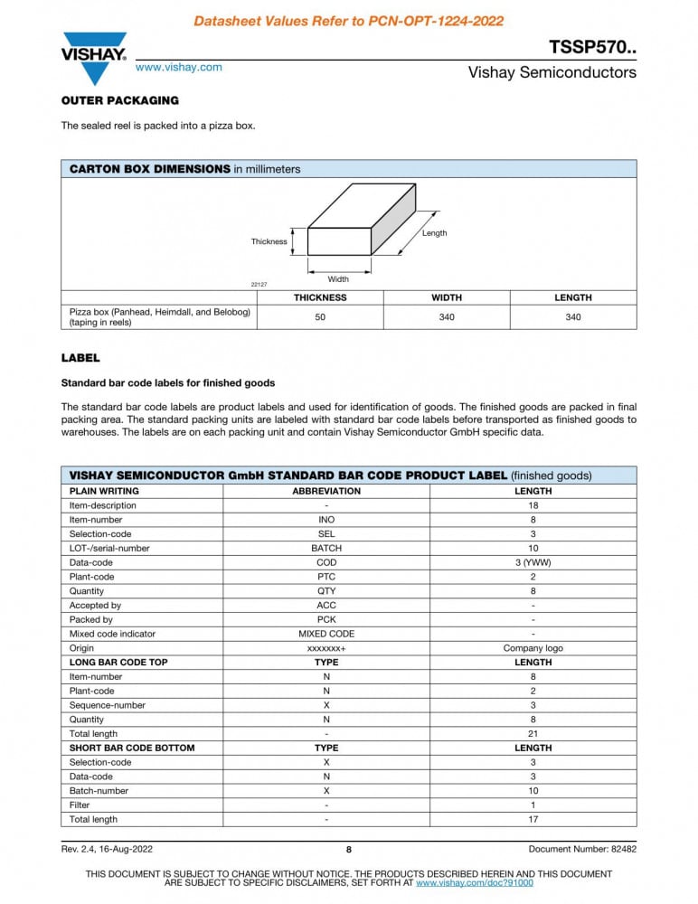 TSSP57038TT1 datasheet page 8