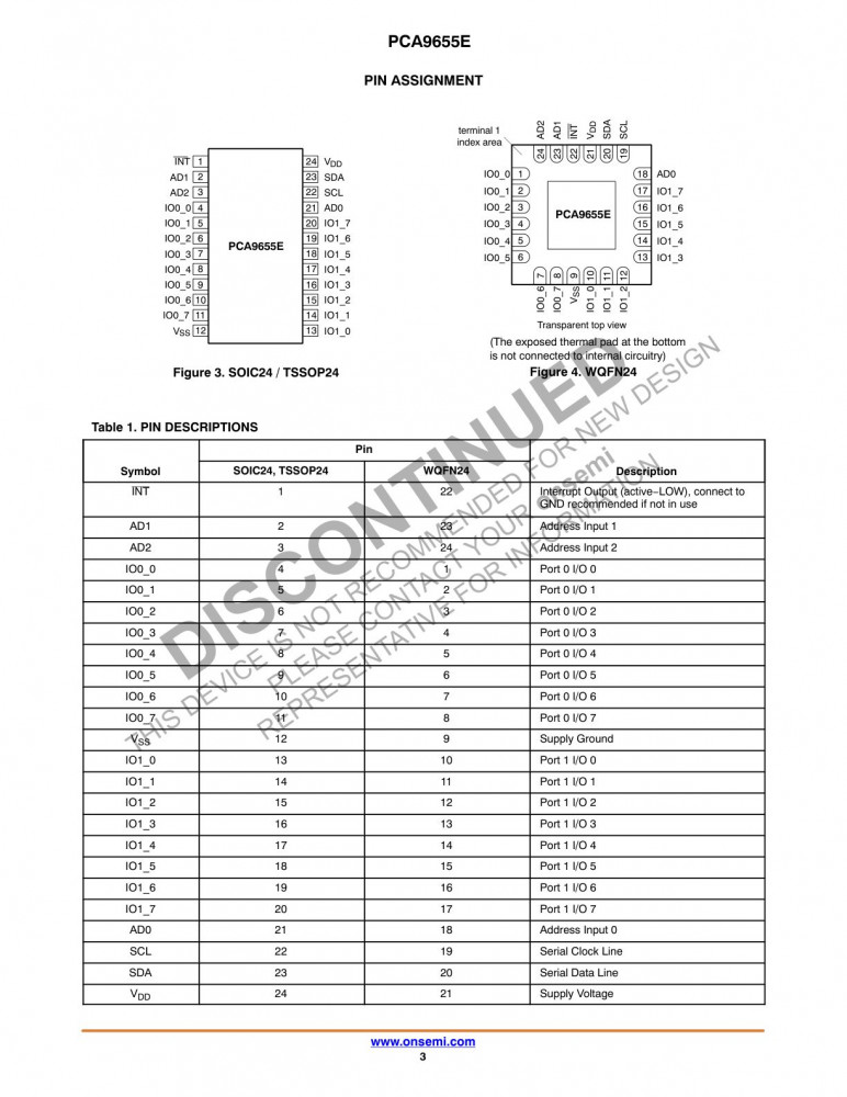 PCA9655E technical document page 3