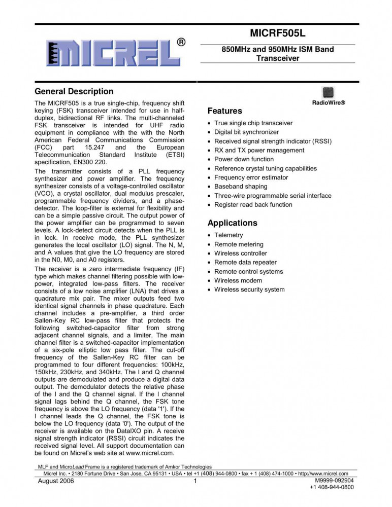 MICRF505 document preview page 1