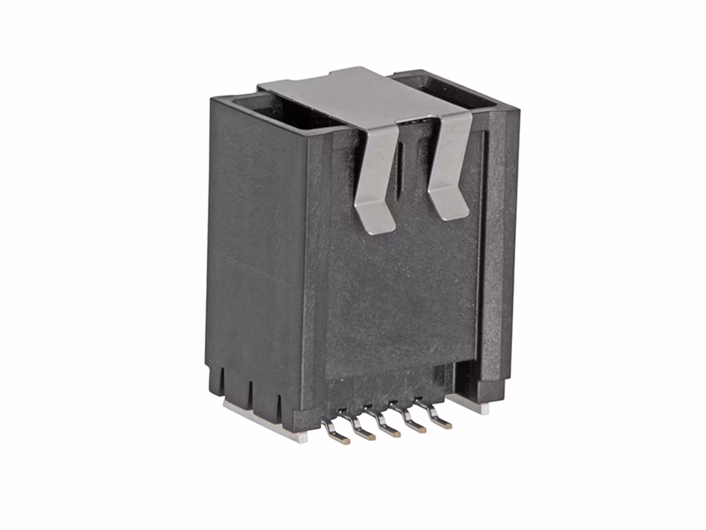 ConnTAK50 Header, Dual Row, Right-Angle, Surface Mount, 10 Circuits / 8 Circuits Usable, Key B, Natural